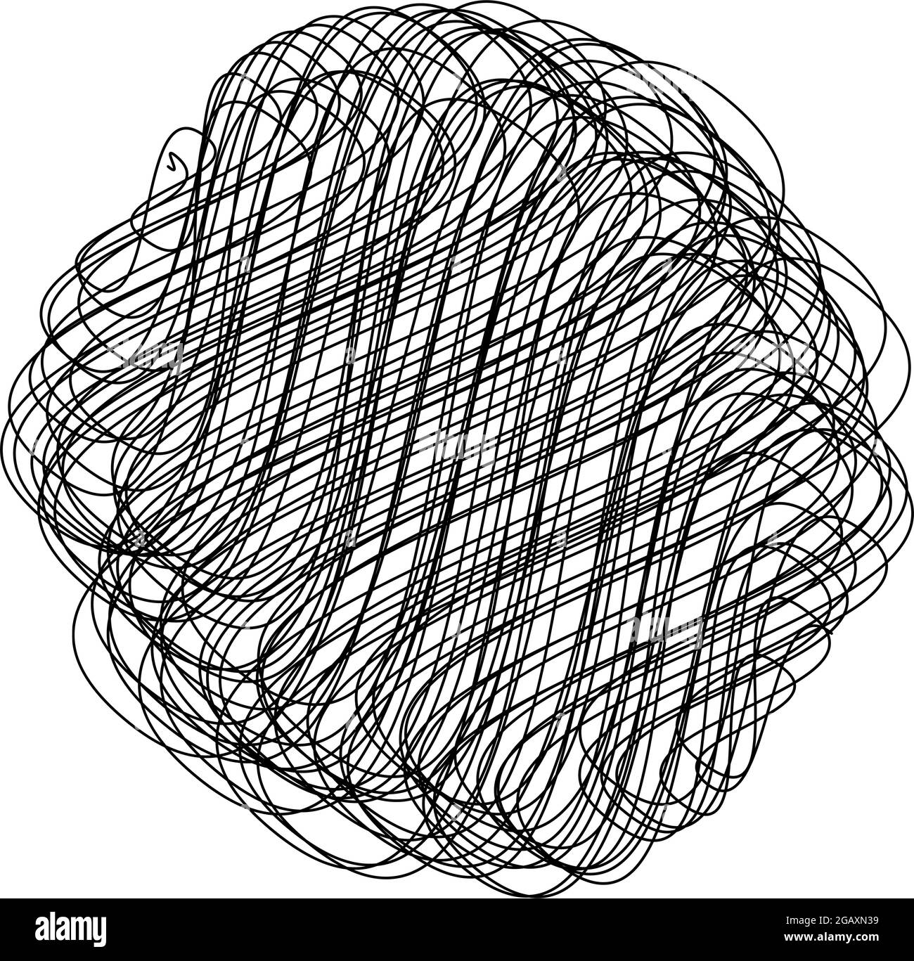 Scribble, sketchy doodle circles with hand drawn, drawing effect ...