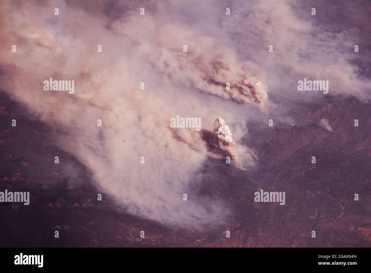 Forest fire from space. Elements of this image were furnished by NASA ...