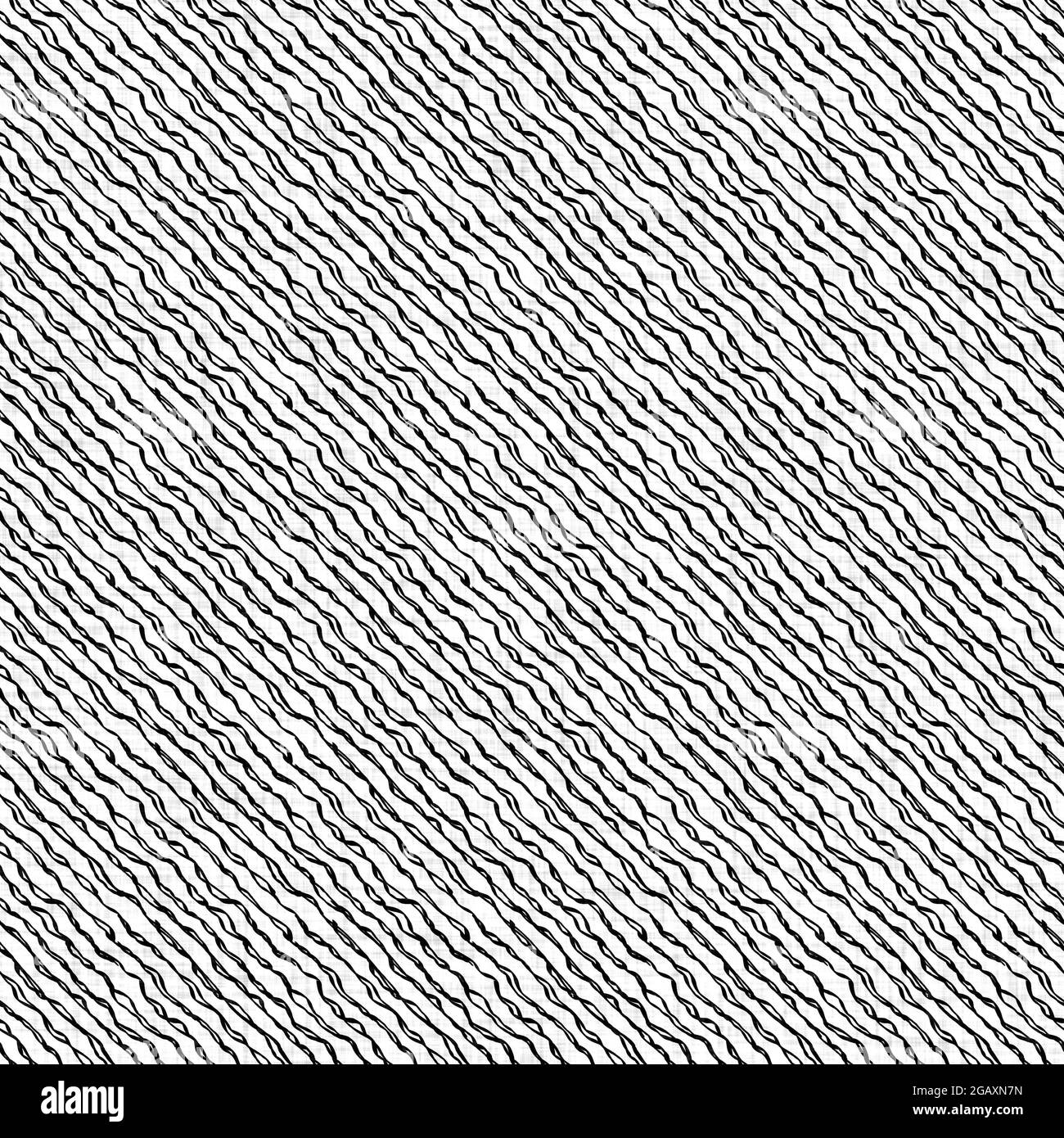 Seamless black white woven cloth stripe linen texture. Two tone ...