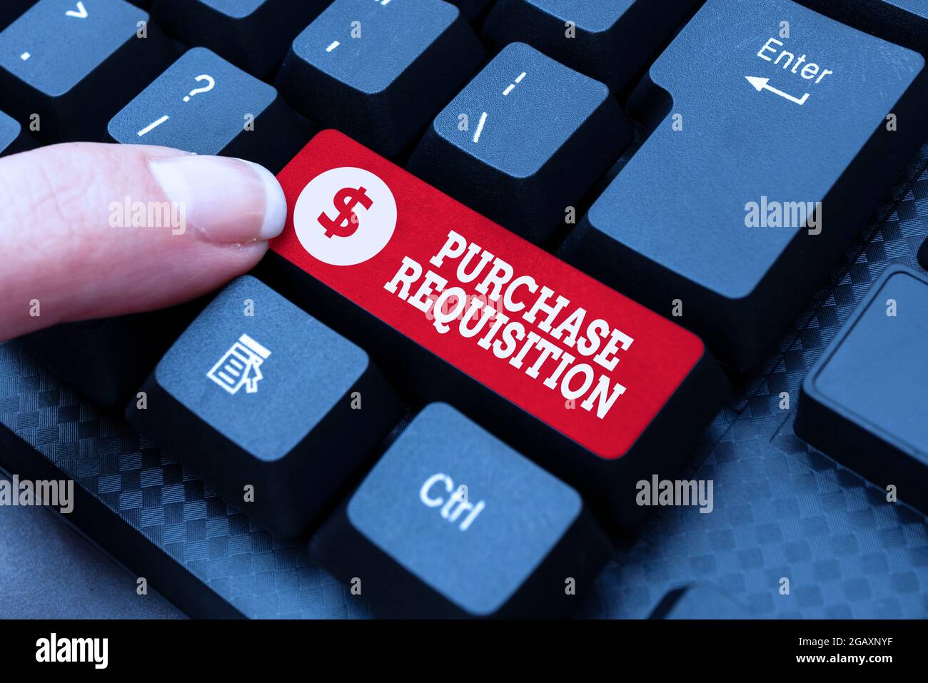 Sign displaying Purchase Requisition. Business concept document used as ...