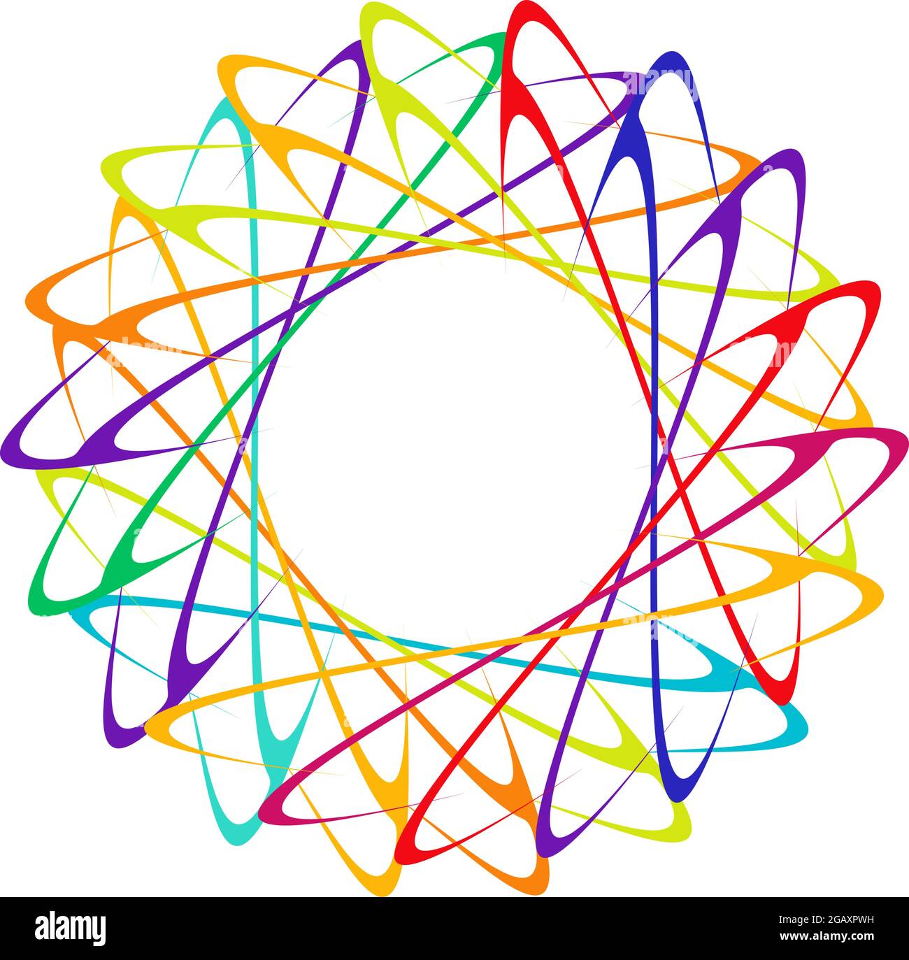 Circular, radial icon, motif, mandala shape. Swirl, twirl, helix ...