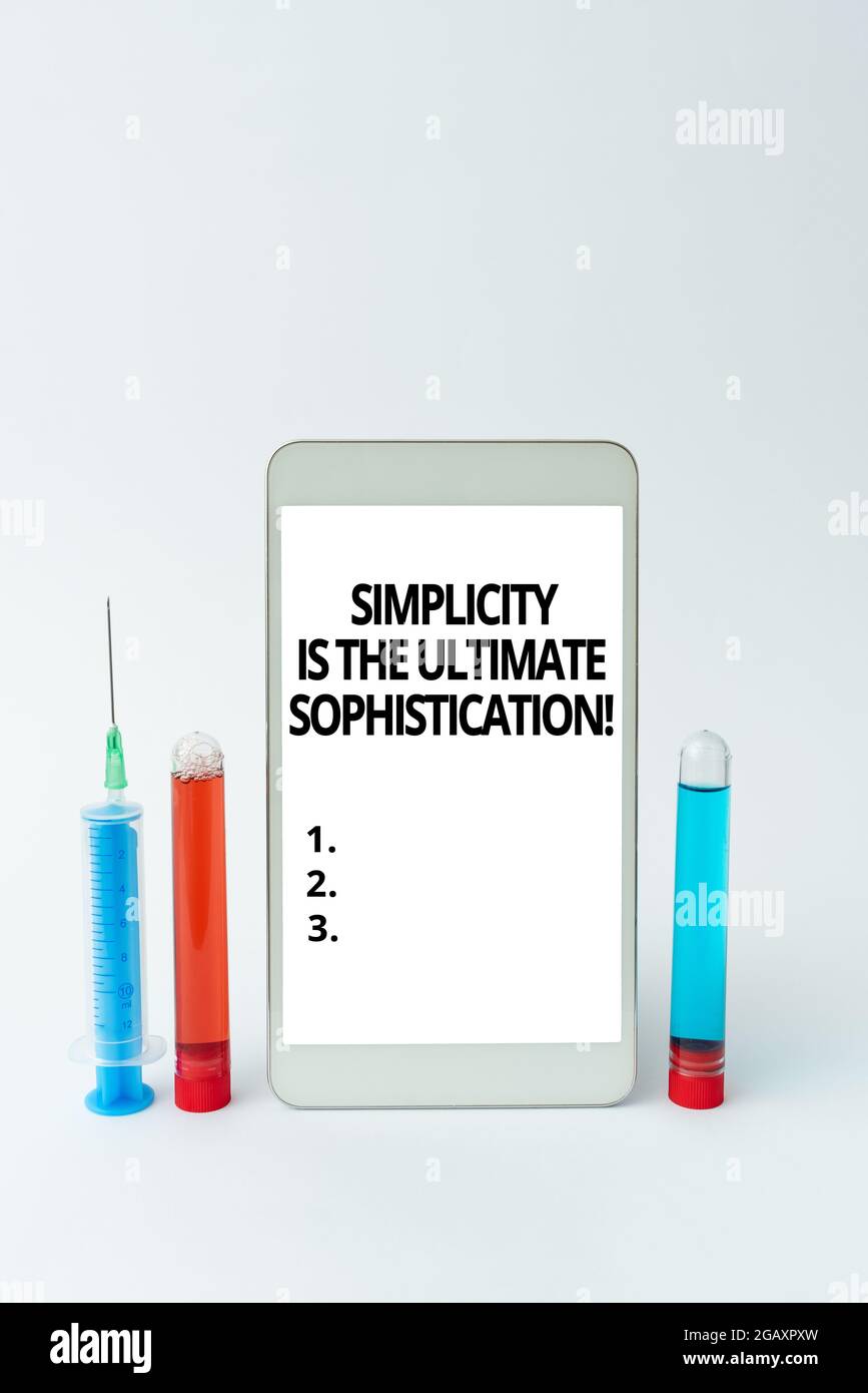 Conceptual caption Simplicity Is The Ultimate Sophistication. Business ...