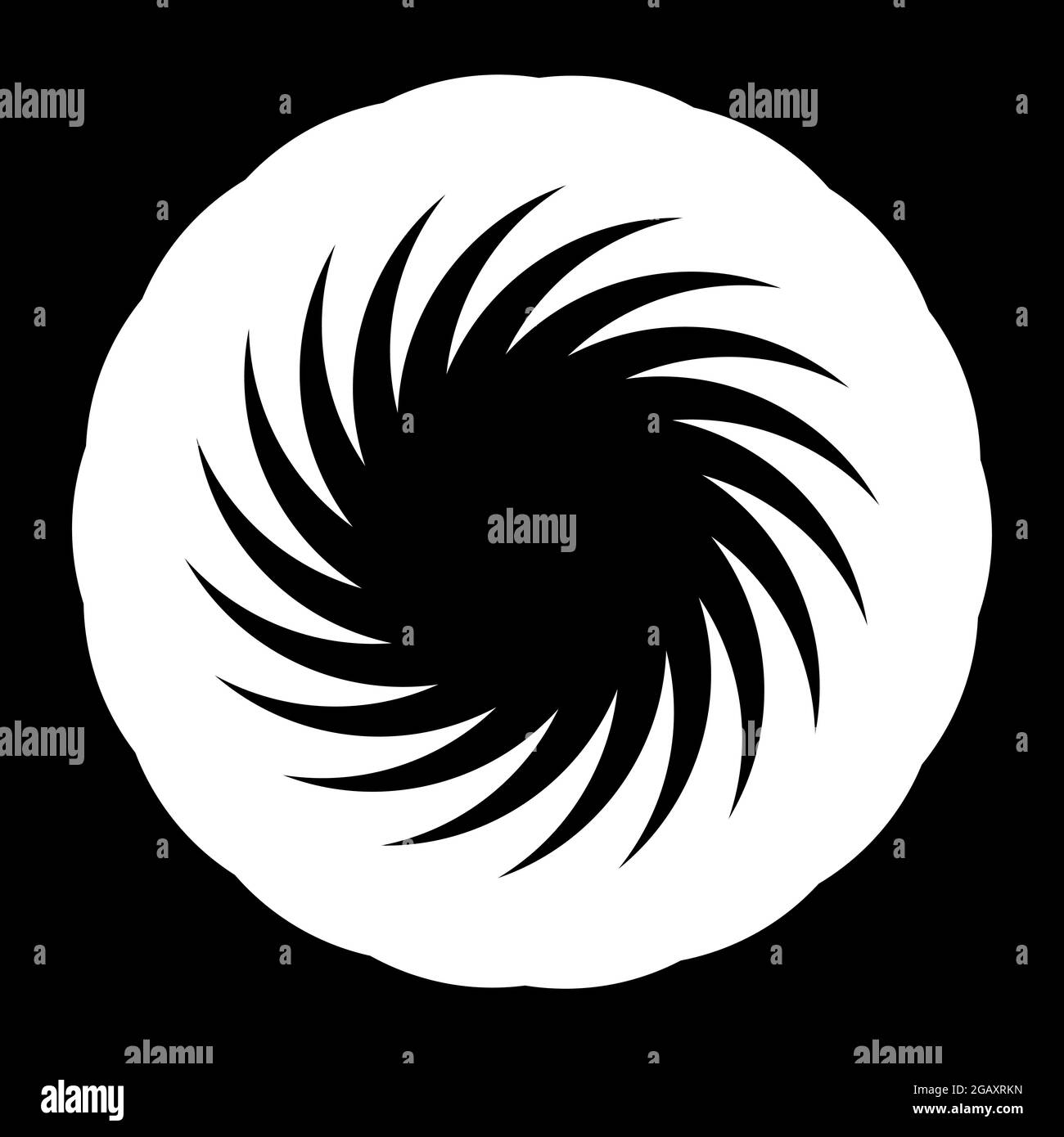 Circular, radial icon, motif, mandala shape. Swirl, twirl, helix ...