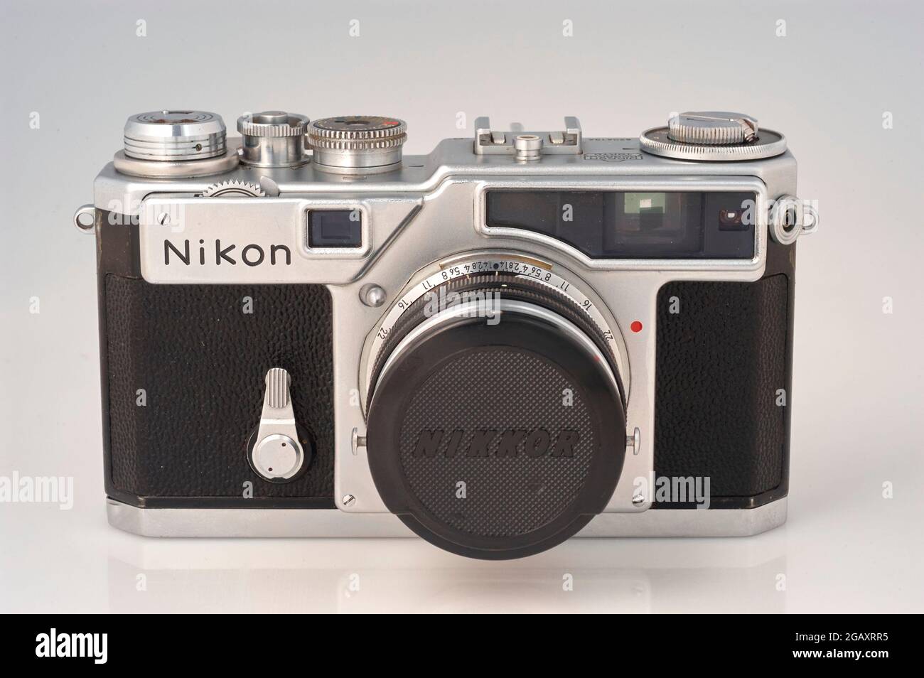 Nikon SP rangefinder camera with 5cm (50mm) F1.4 Nikkor lens. Forerunner of the legendary Nikon ...