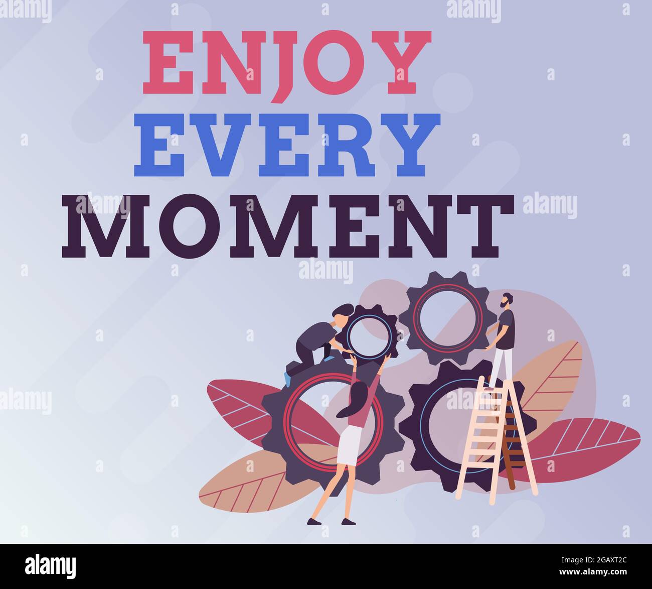 Text caption presenting Enjoy Every Moment, Business showcase stay ...