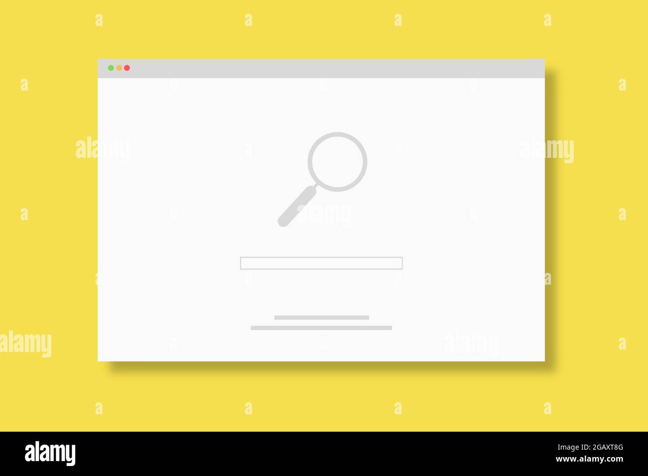Internet browser window with search engine website - flat illustration ...