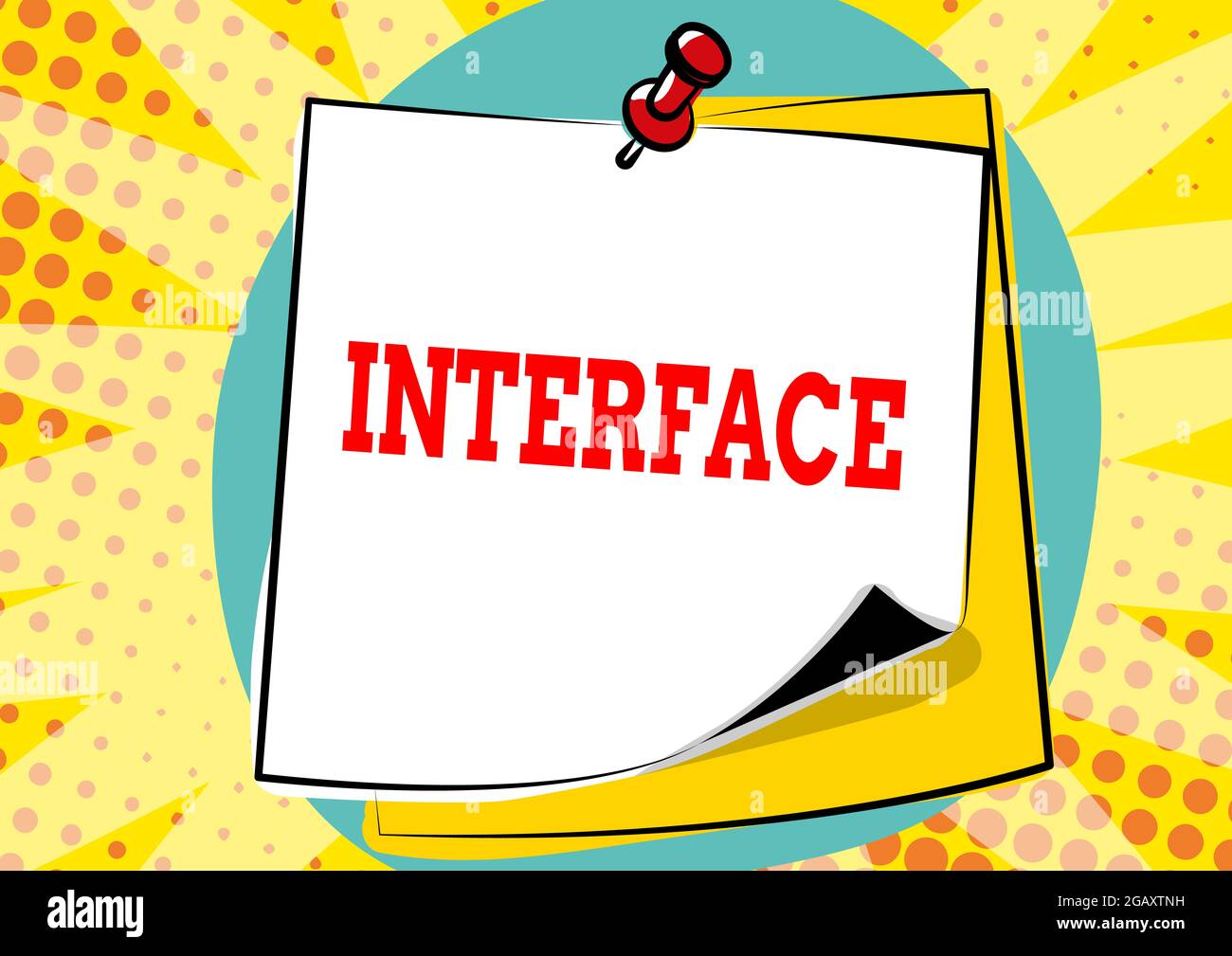 Hand writing sign Interface. Business concept point of meeting and ...