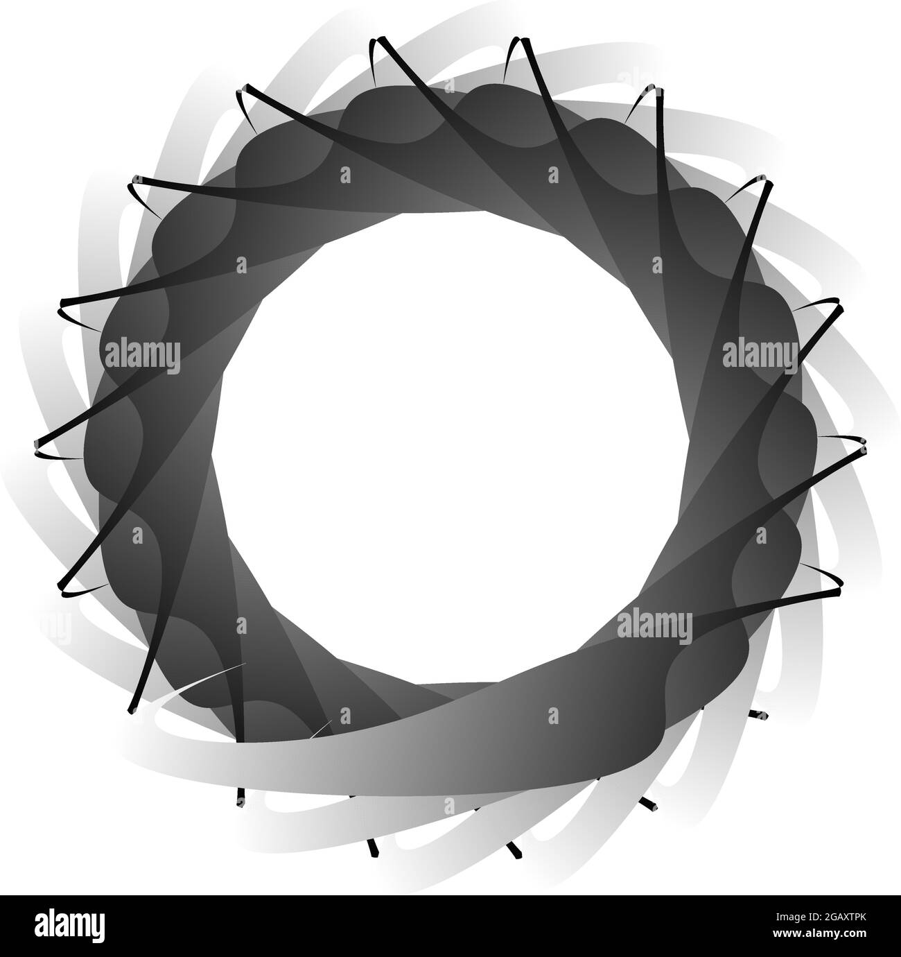 Circular, radial icon, motif, mandala shape. Swirl, twirl, helix ...