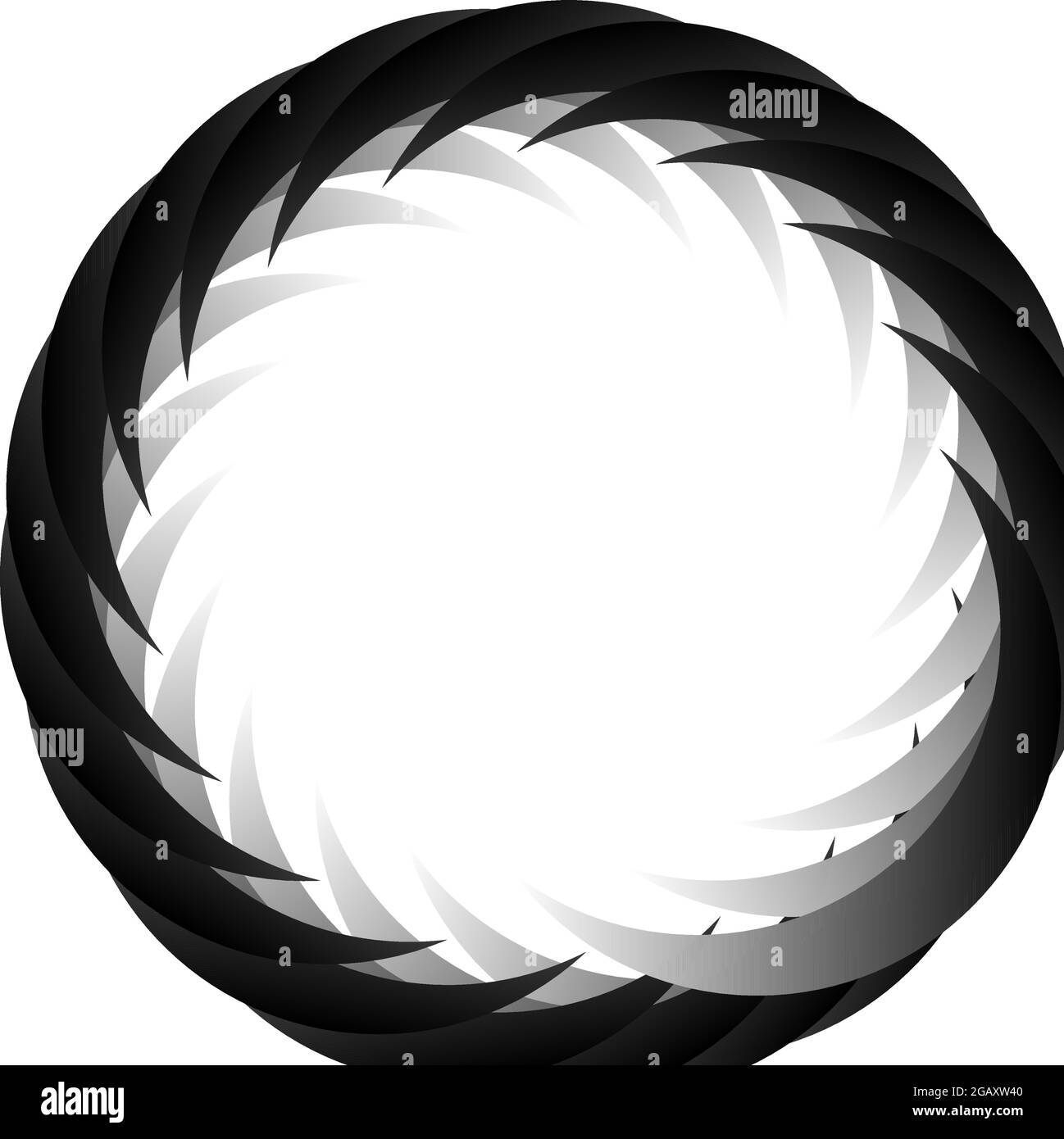 Circular, radial icon, motif, mandala shape. Swirl, twirl, helix ...