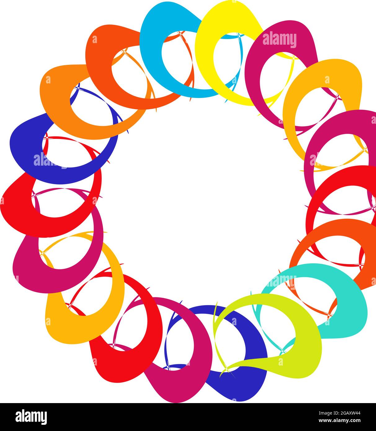 Circular, radial icon, motif, mandala shape. Swirl, twirl, helix ...