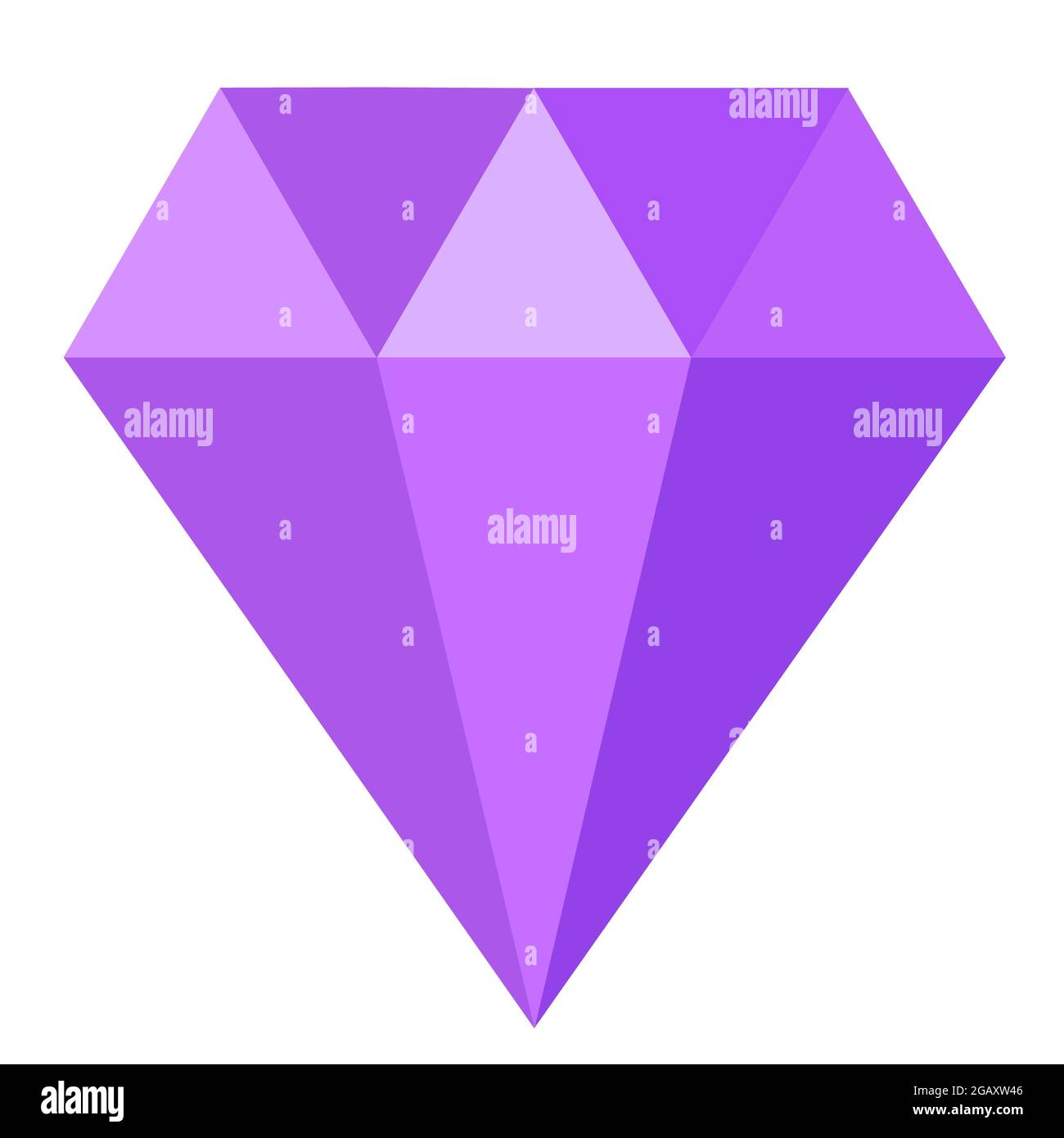 purple diamond on white background. purple amethyst gem stone. diamond ...