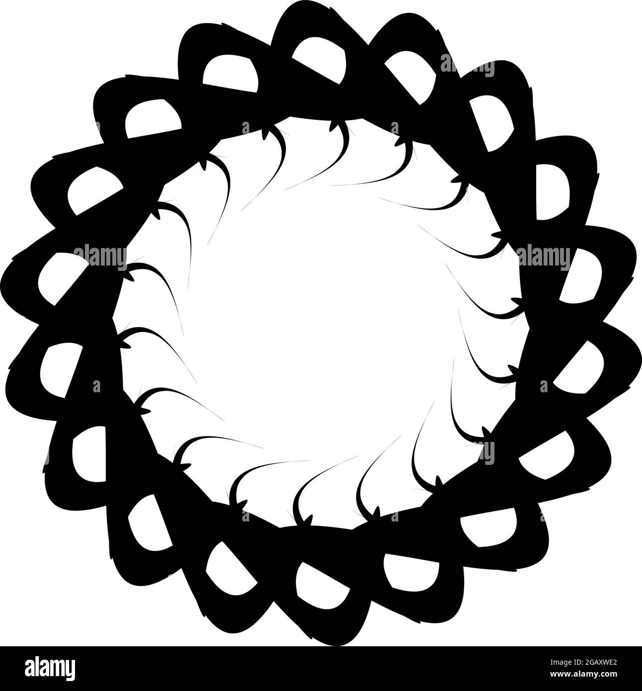 Circular, radial icon, motif, mandala shape. Swirl, twirl, helix ...