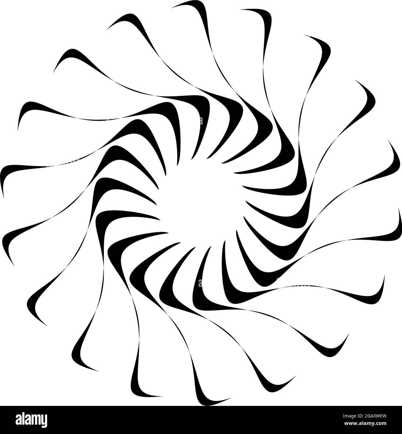 Circular, radial icon, motif, mandala shape. Swirl, twirl, helix ...
