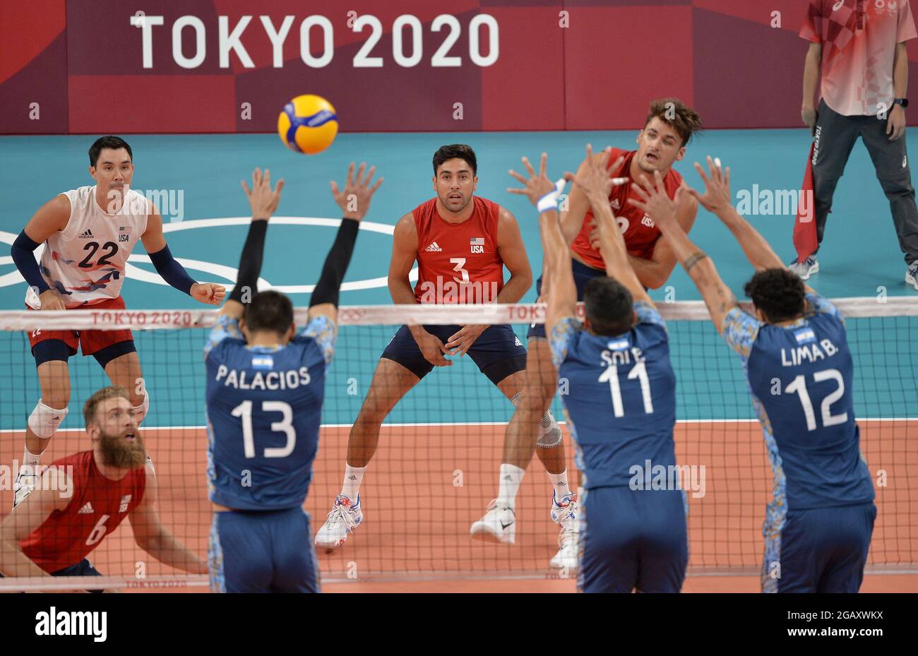 Tokyo, Japan. 01st Aug, 2021. United States' Torey Defalcon spikes the ...