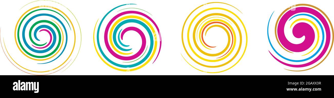 Smudge, smear circular spiral, swirl, twirl element. Gel, fluid, liquid ...