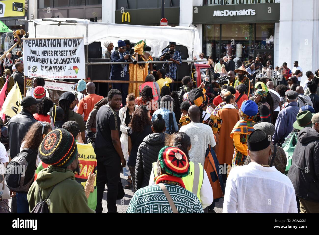London, UK. 1 August 2021. Pan-African Reparation Rebellion Groundings ...