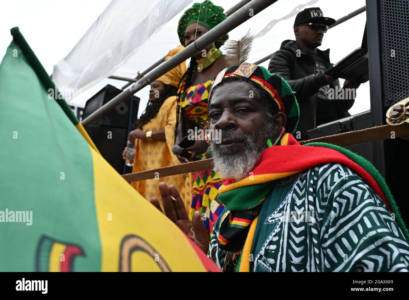London, UK. 1 August 2021. Pan-African Reparation Rebellion Groundings ...