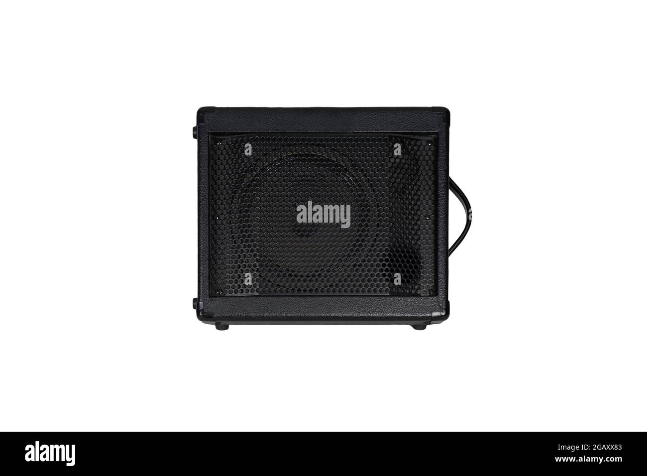 black guitar amplifier isolated on white background Stock Photo - Alamy