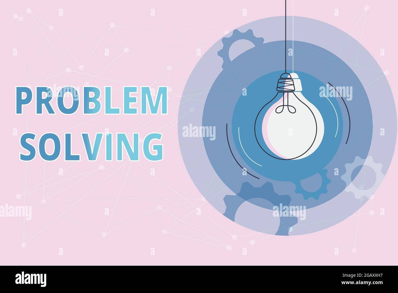 Text caption presenting Problem Solving. Word for process of finding solutions to difficult or ...