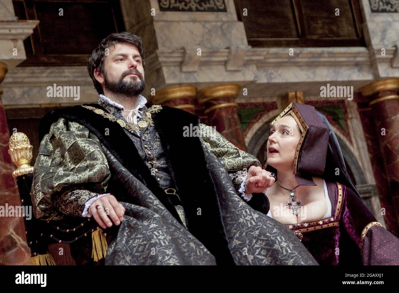 Dominic Rowan (King Henry VIII), Kate Duchene (Queen Katherine) in ...