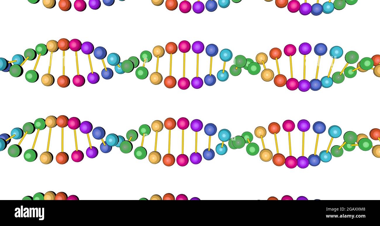 3d animated colored DNA test video render isolated on white background ...
