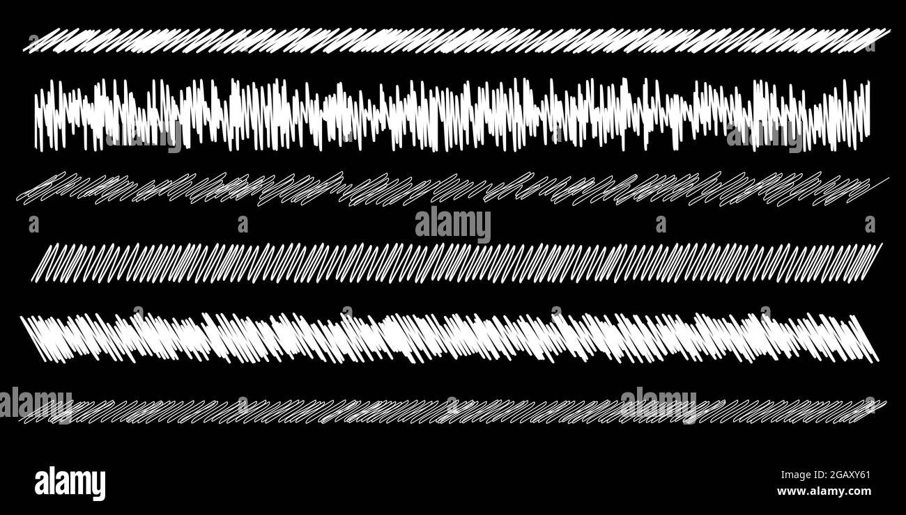 Scribble, sketch, sketchy doodle horizontal line dividers. Wavy, waving ...
