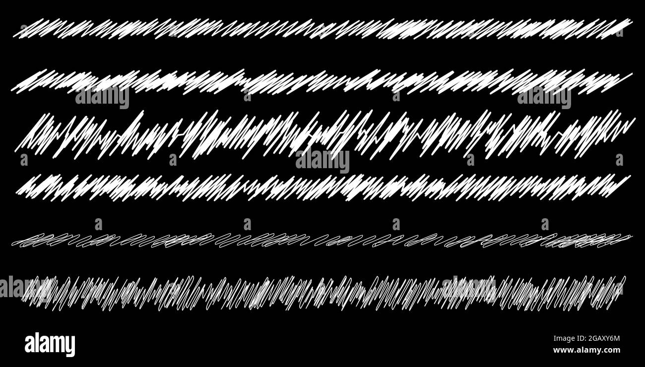 Scribble, sketch, sketchy doodle horizontal line dividers. Wavy, waving ...