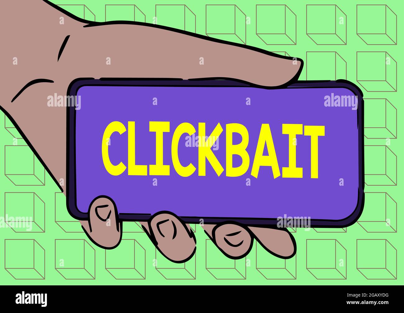 Writing displaying text Clickbait, Business showcase the main purpose ...
