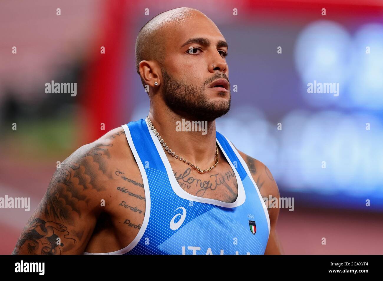 Tokyo, Japan, 1 August, 2021. Lamont Marcell Jacobs of Team Italy ...