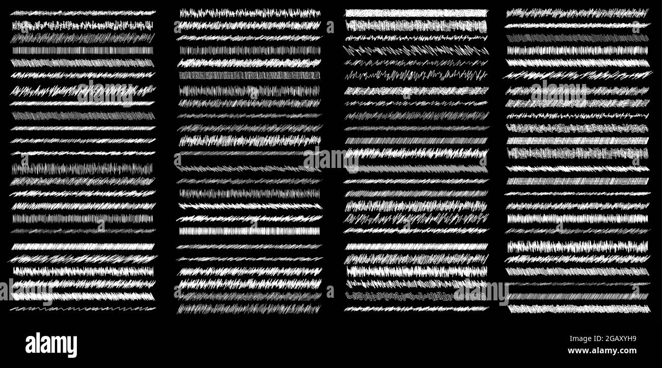 Scribble, sketch, sketchy doodle horizontal line dividers. Wavy, waving ...