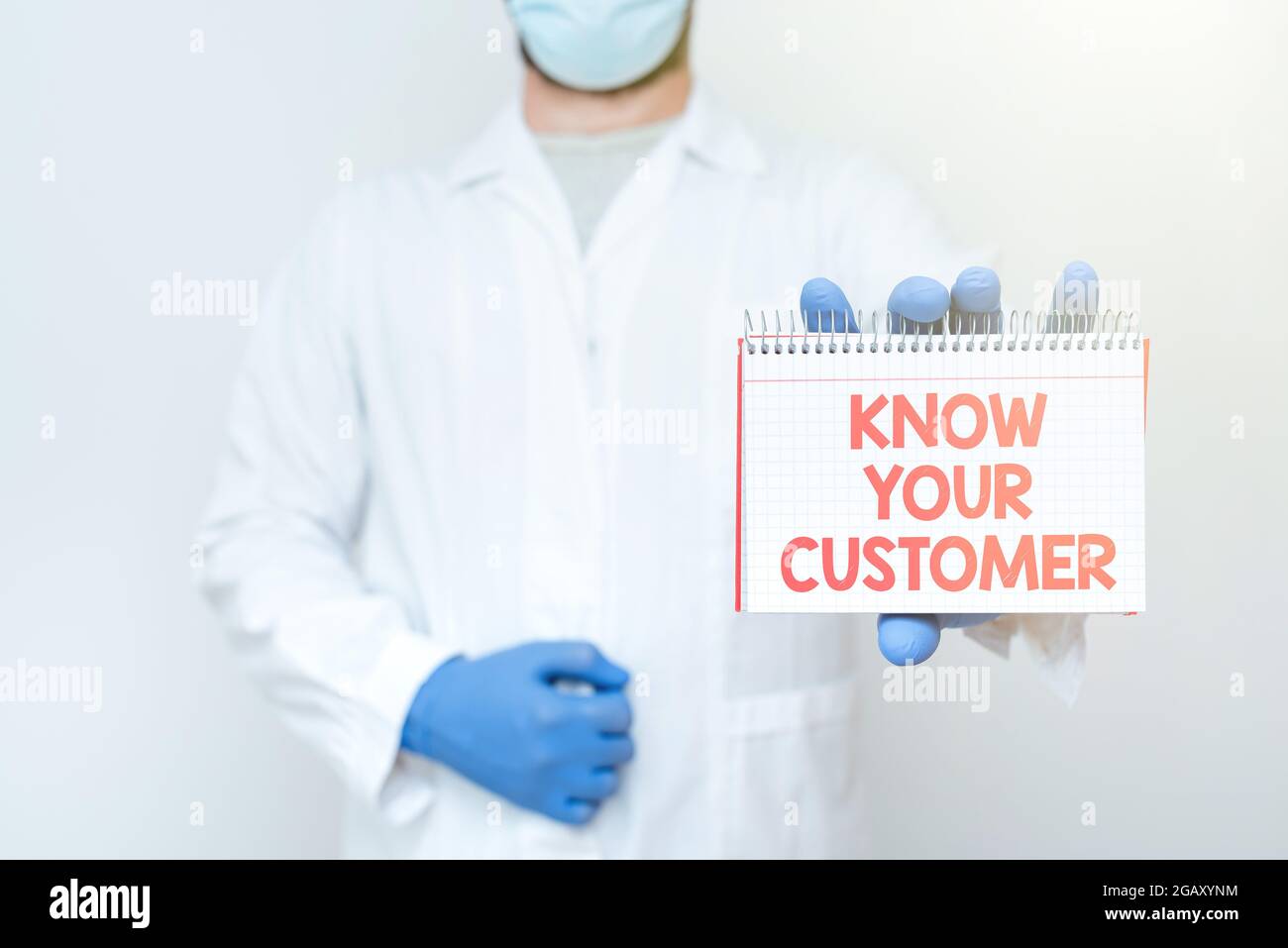 Hand writing sign Know Your Customer. Conceptual photo The idea of ...