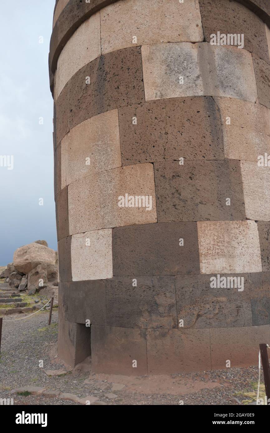 Puno near shores of Lake Titicaca pre Inca village Peru Burial towers ...