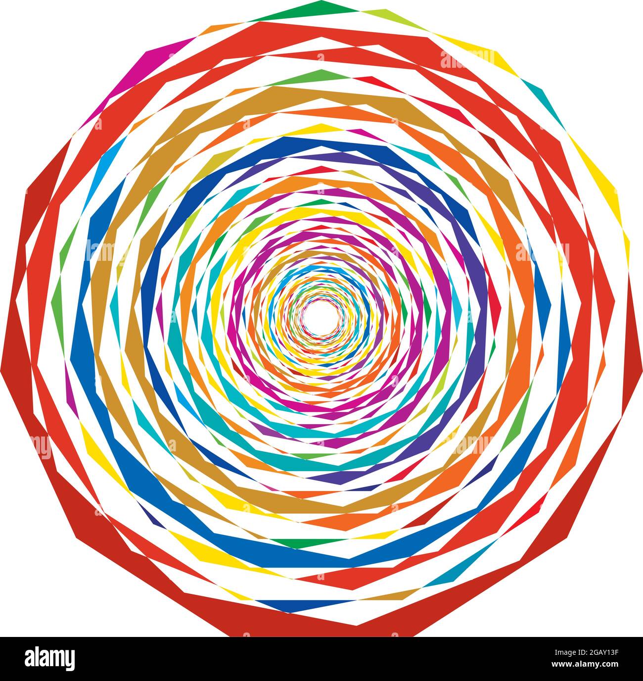 Colorful optical, visual art illustration. Spiral, vortex, helix, swirl ...