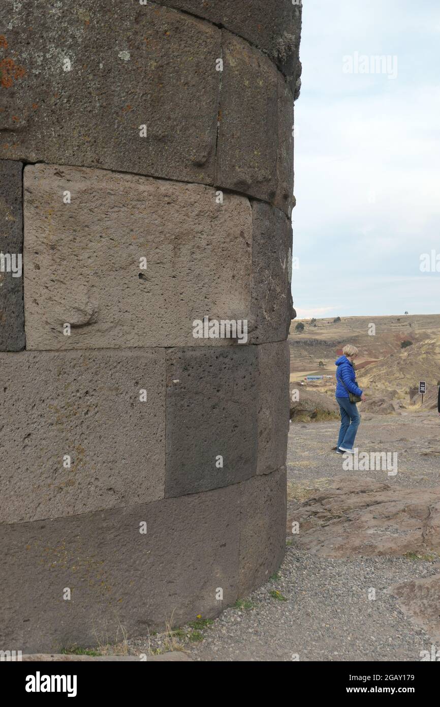Inca cemetery Puno near shores of Lake Titicaca pre Inca village Peru ...