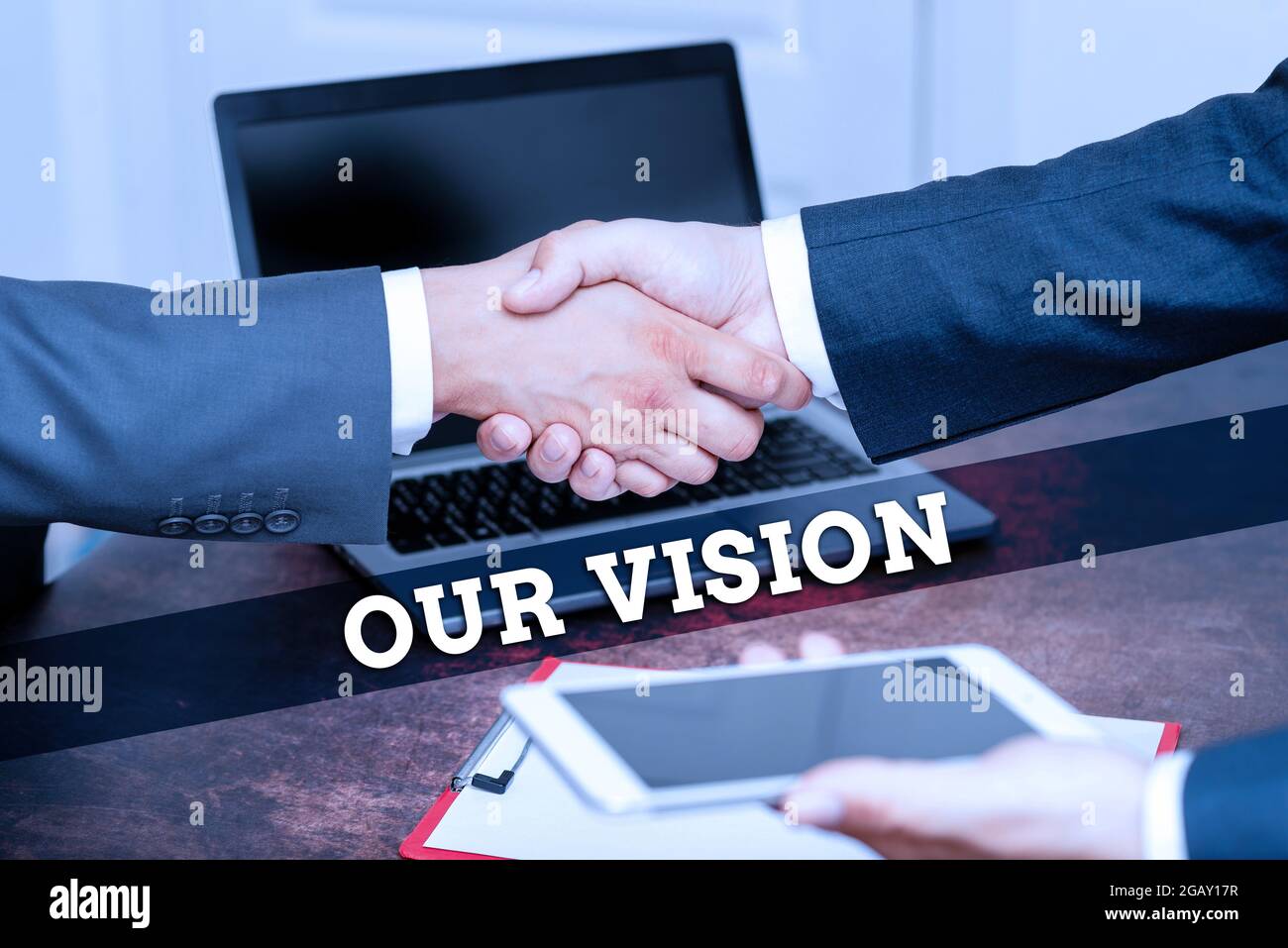 Text showing inspiration Our Vision. Business overview an aspirational ...