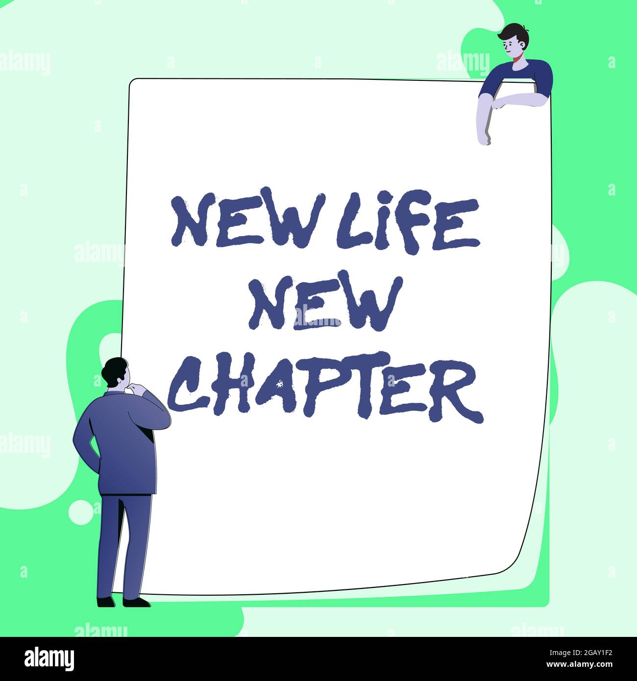 Conceptual caption New Life New Chapter. Business showcase modification ...