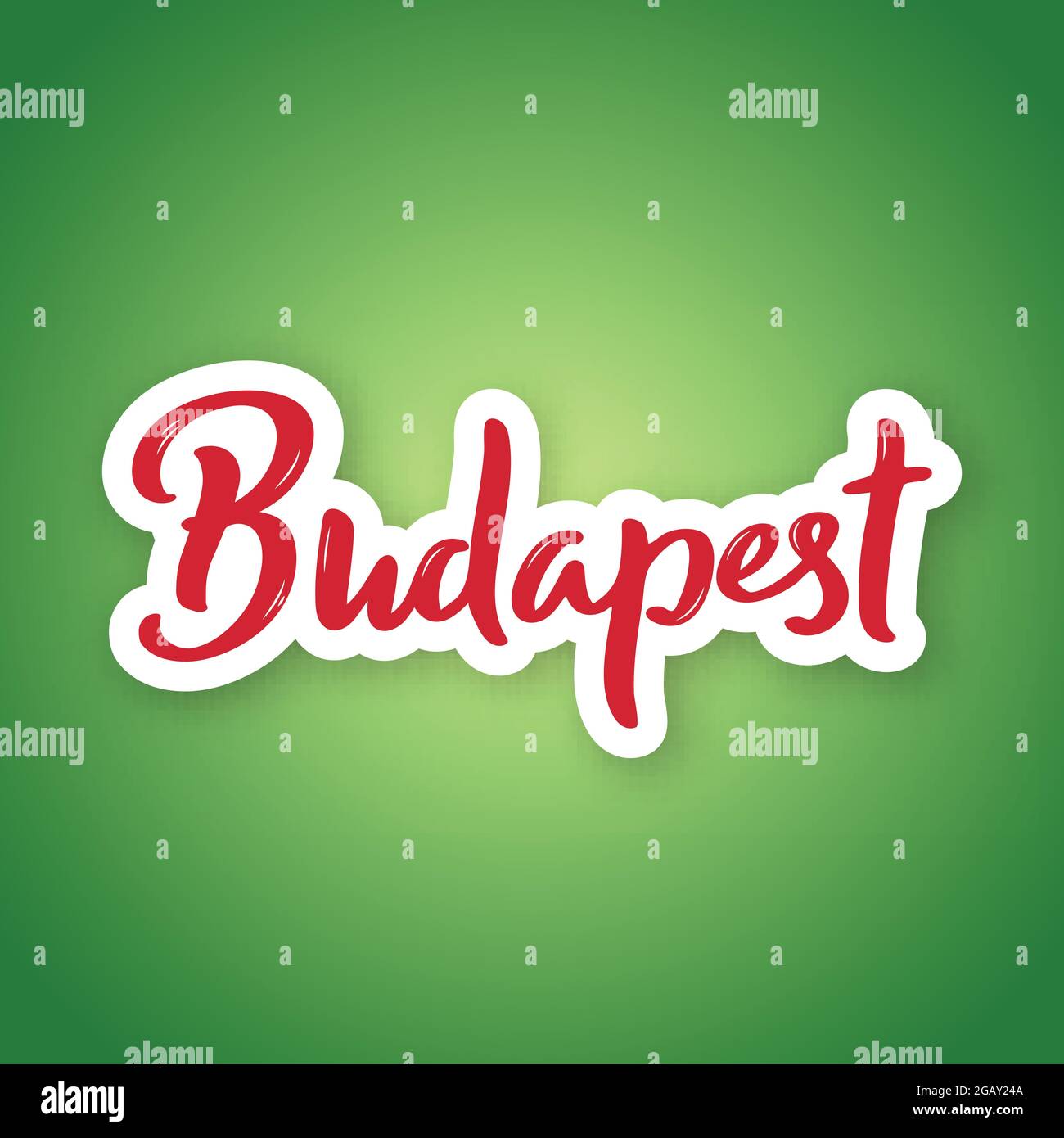 Budapest - hand drawn lettering name of Hungary capital. Sticker with ...