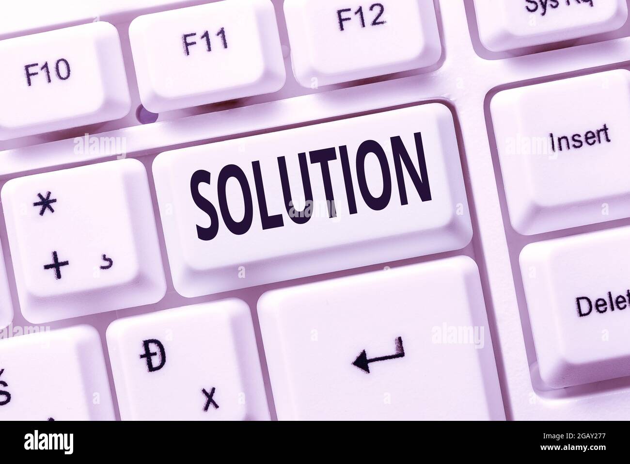 Text caption presenting Solution. Concept meaning the ways to solve a ...