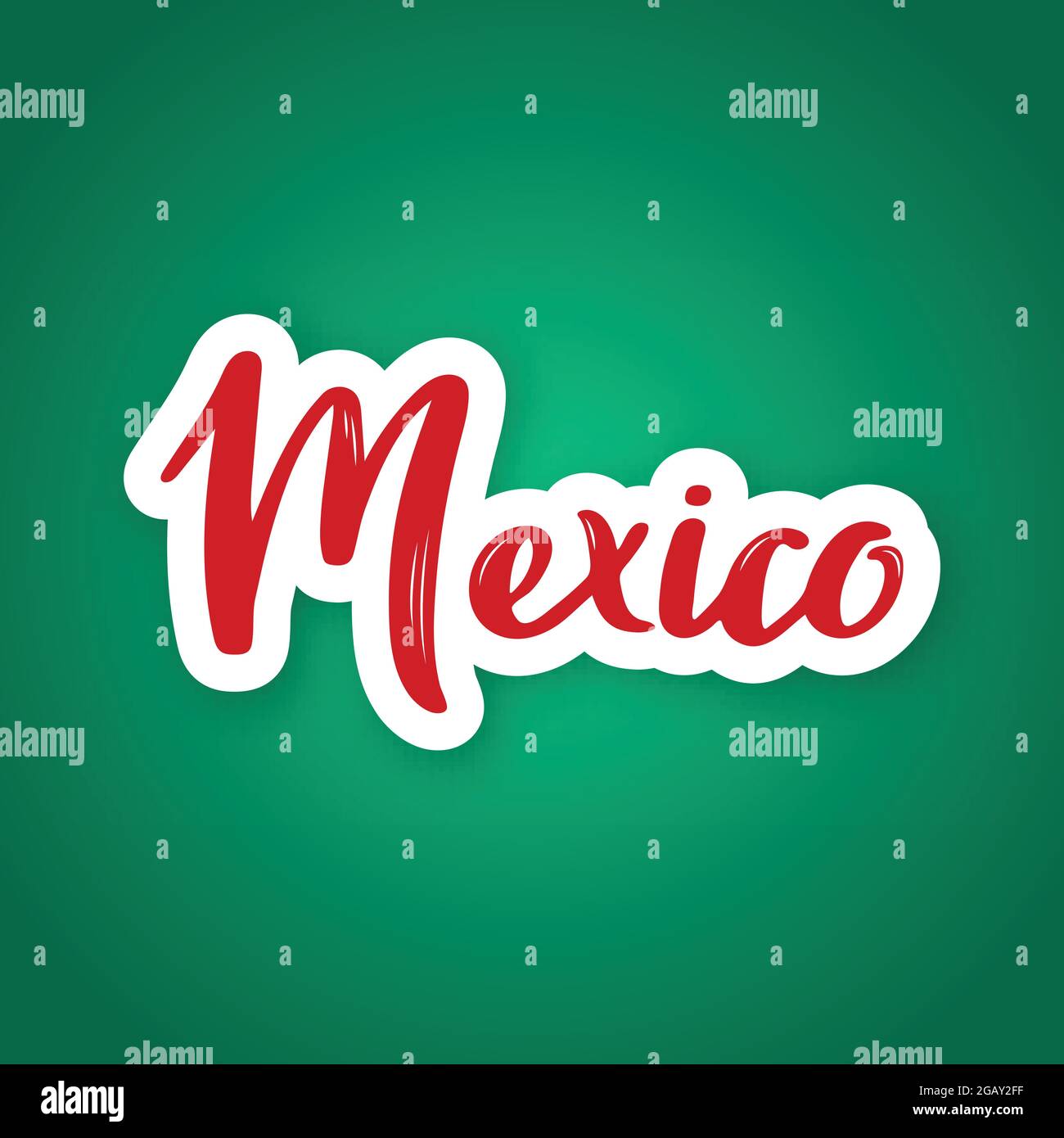 Mexico - hand drawn lettering name of Mexico capital. Sticker with ...