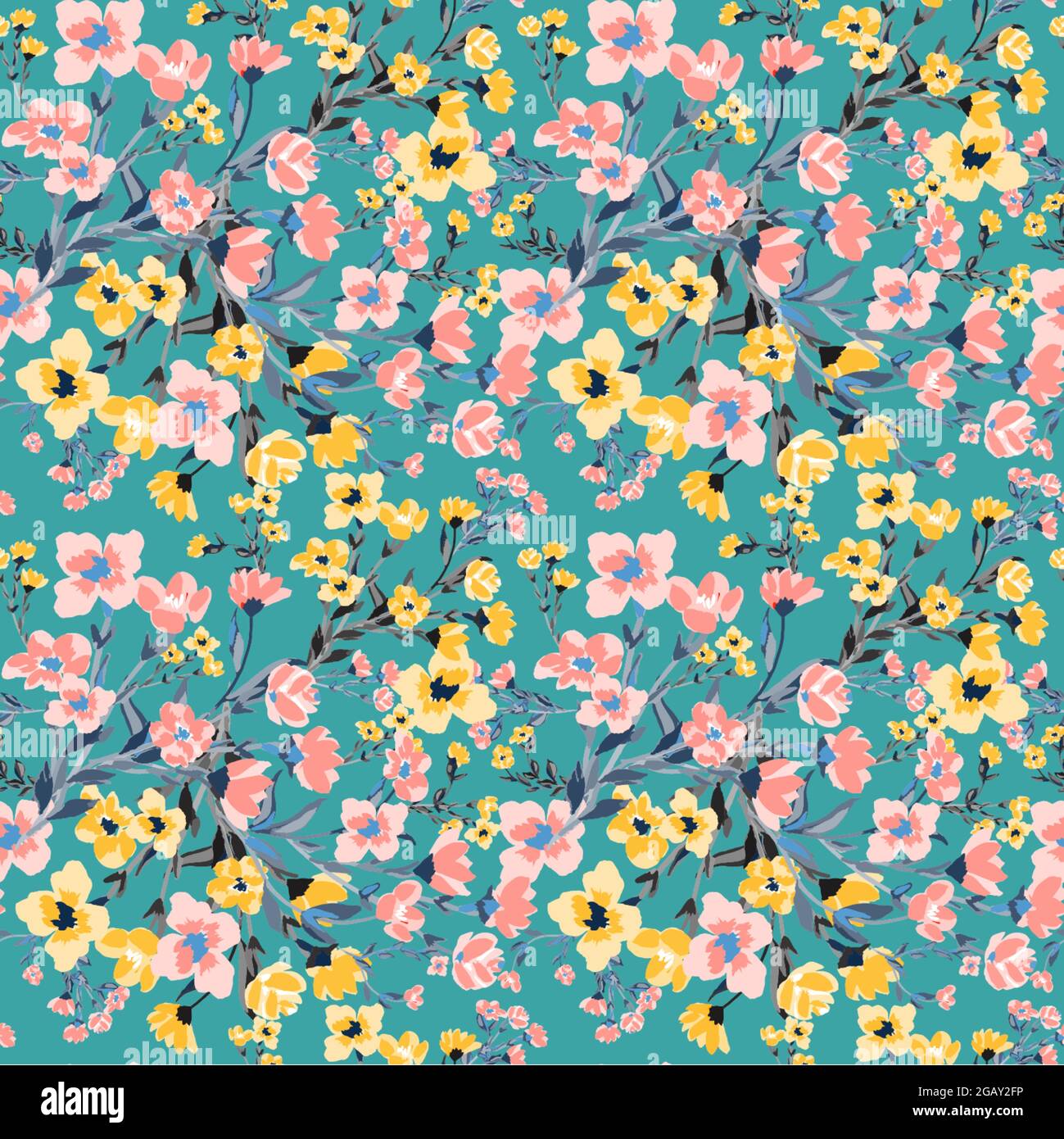 Scenic flowers blooming in Stock Vector Images - Alamy