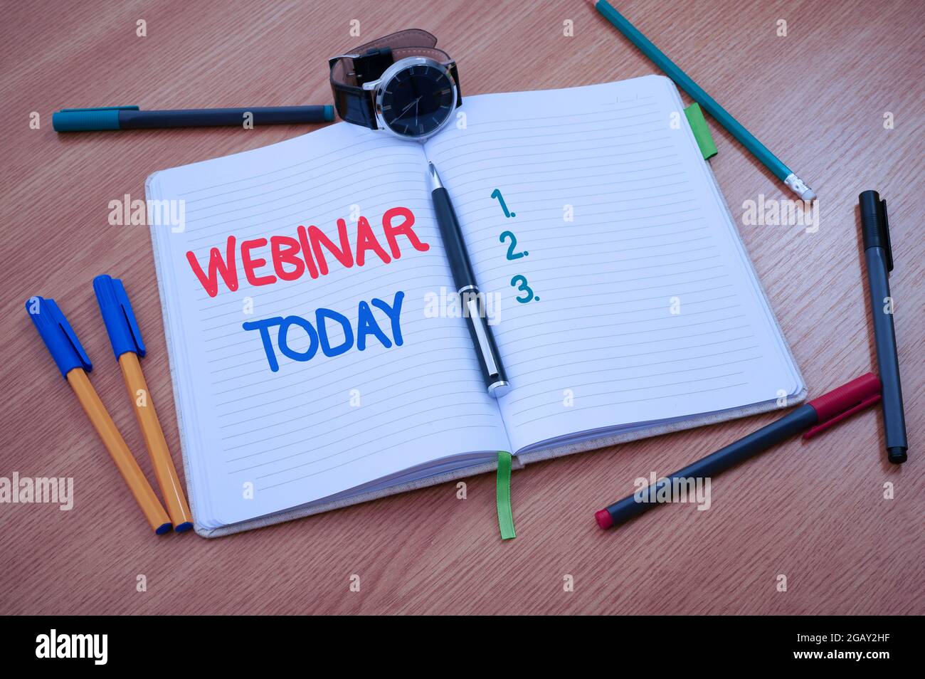 Writing displaying text Webinar Today. Word Written on live online ...