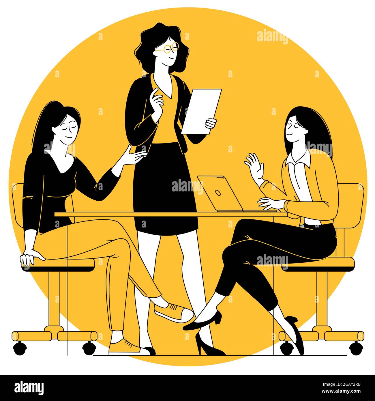 Office scene. Women business team Stock Vector Image & Art - Alamy