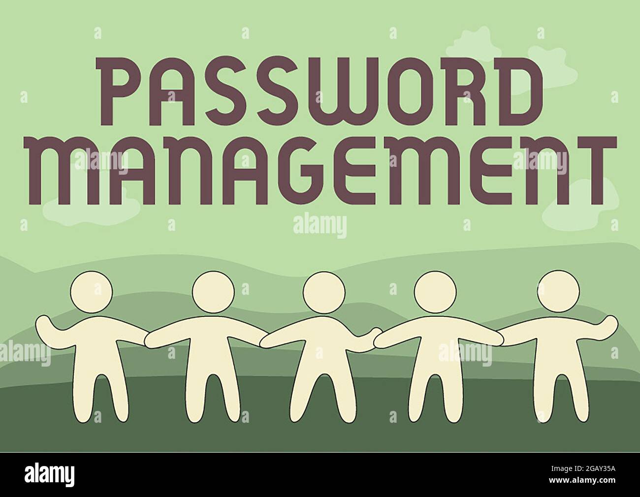 Hand writing sign Password Management, Business showcase software used ...