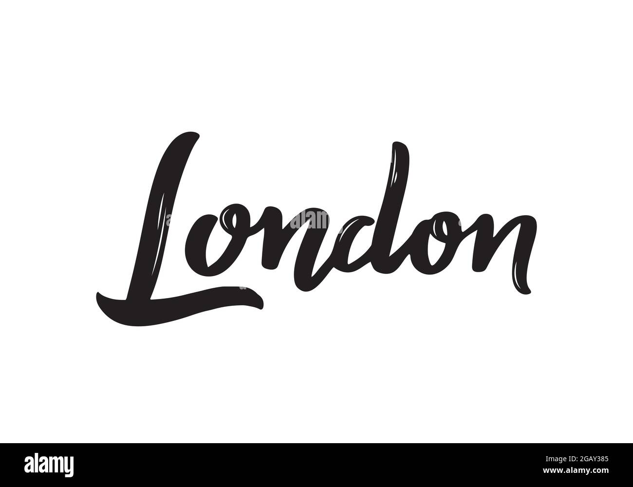 London - hand drawn lettering name of Great Britain capital ...