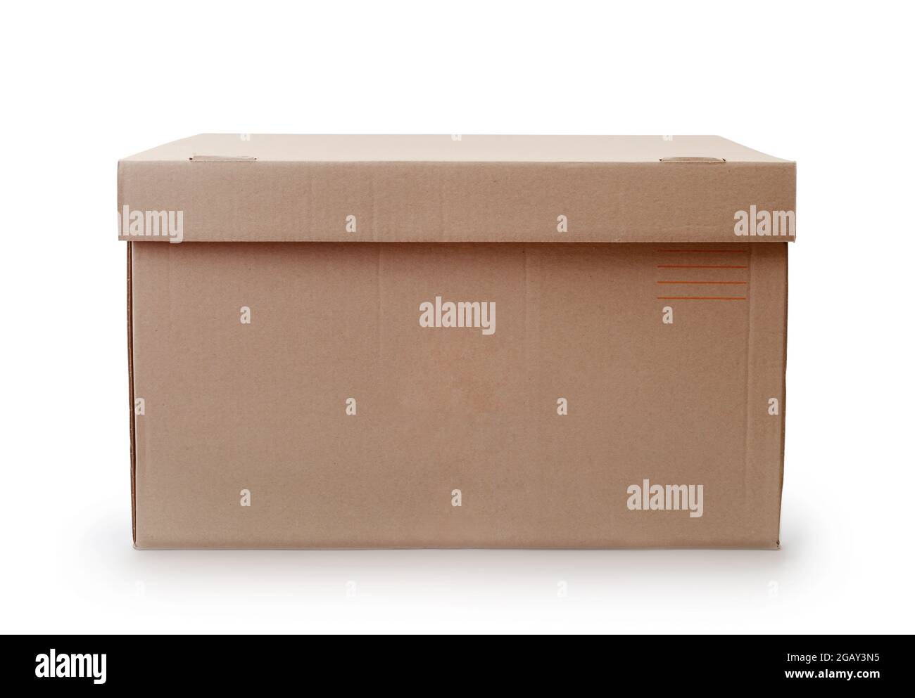 Large closed cardboard box isolated on white Stock Photo - Alamy