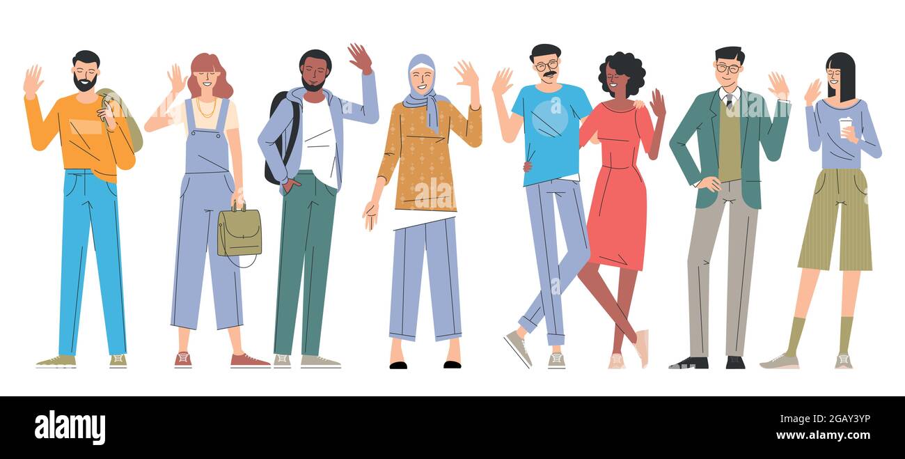 Diverse young woman characters Stock Vector Images - Alamy