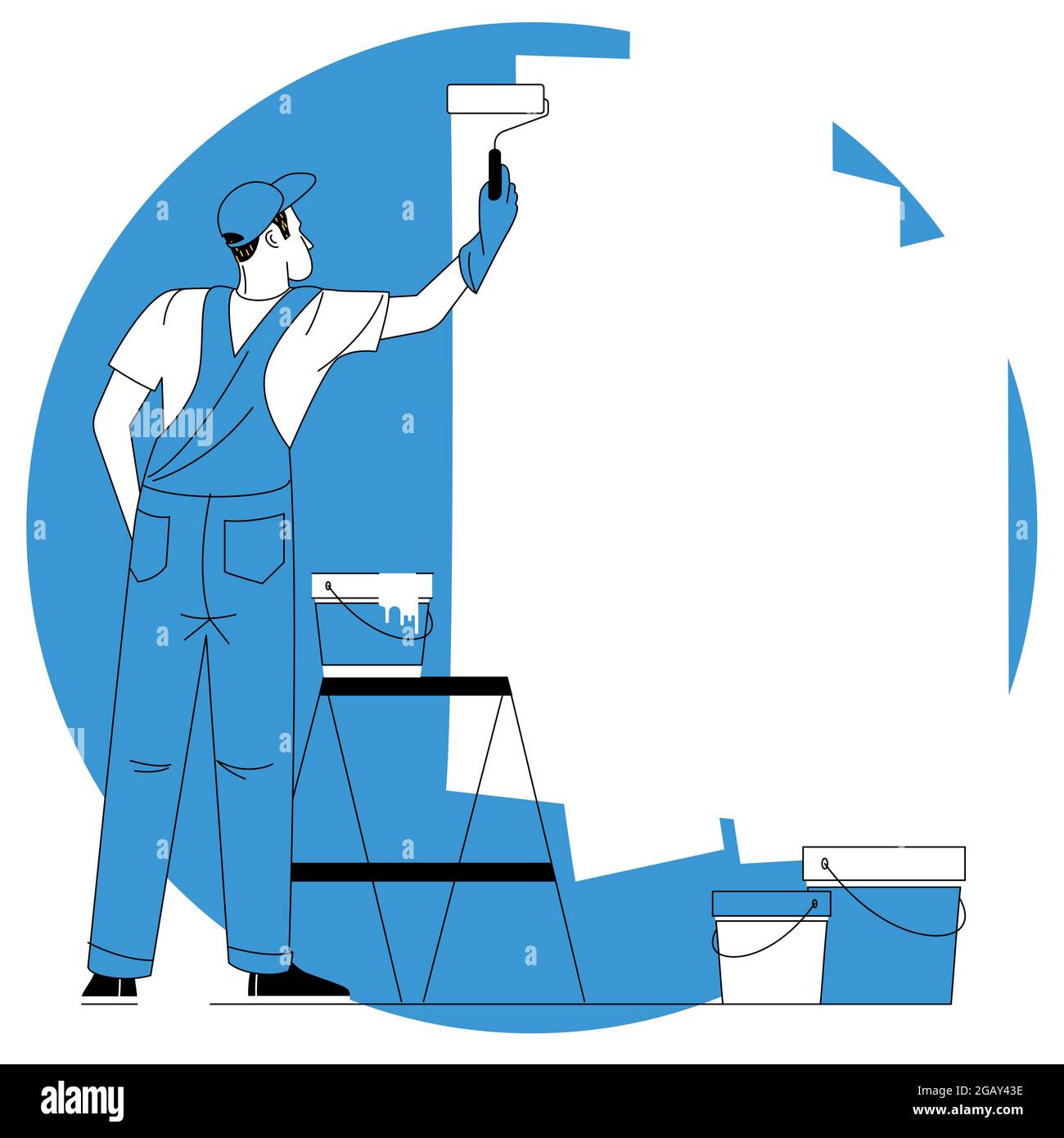 painting the wall Stock Vector Image & Art - Alamy