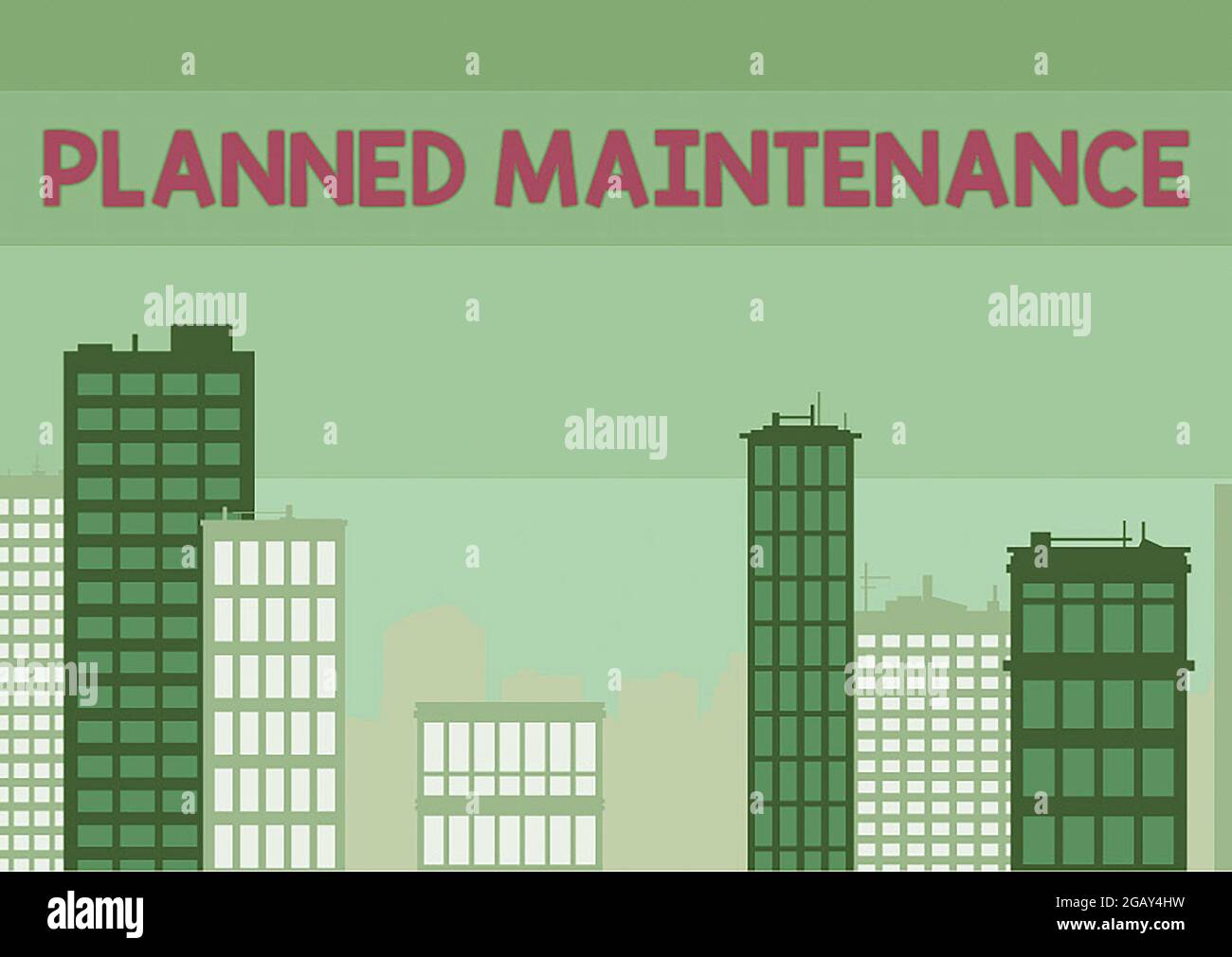 Handwriting text Planned Maintenance, Internet Concept reventive ...