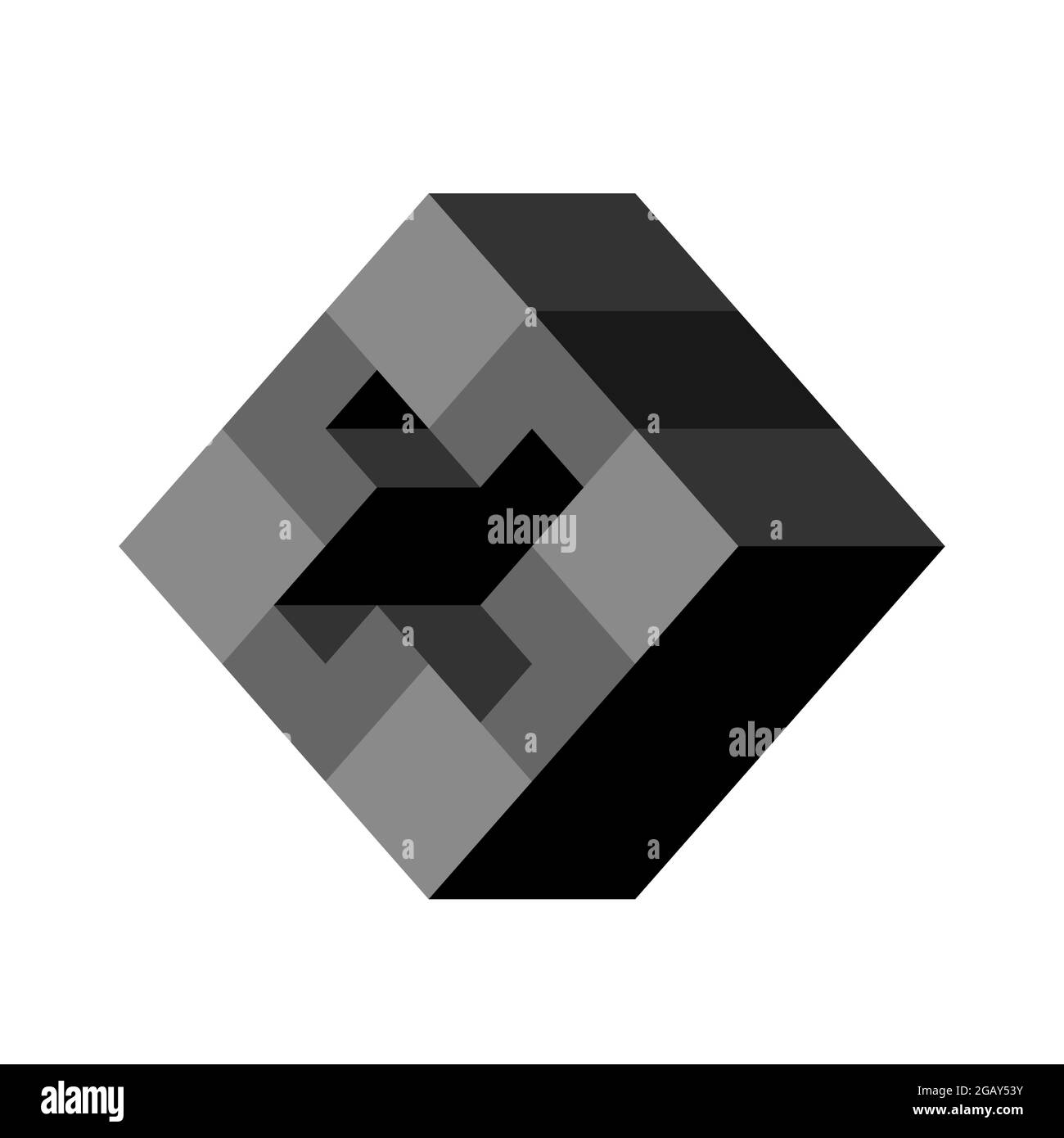 Abstract cubic isometric logo object, can be used as a template Stock ...