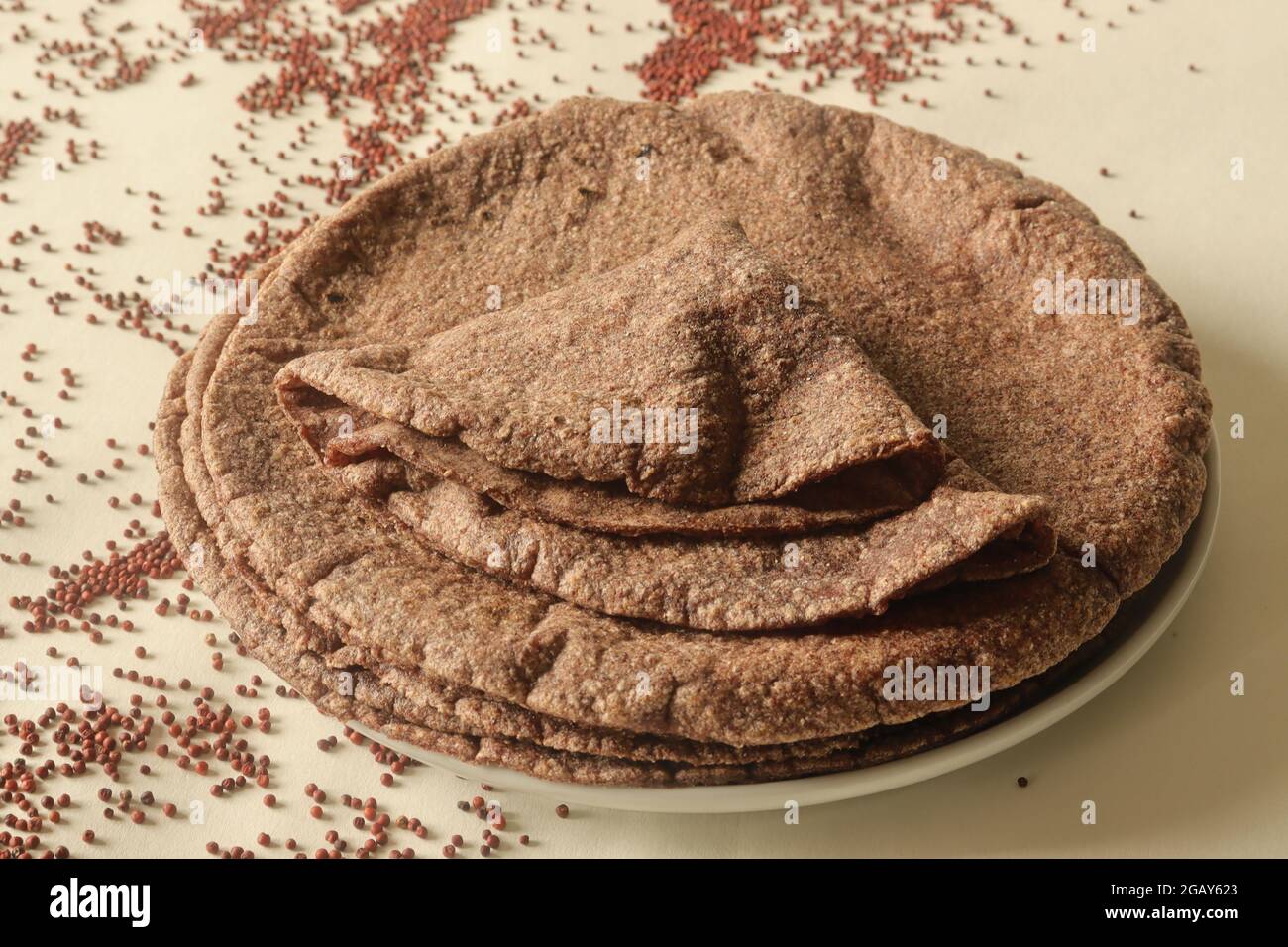 Indian flatbread made of finger millet flour. A gluten free alternative ...